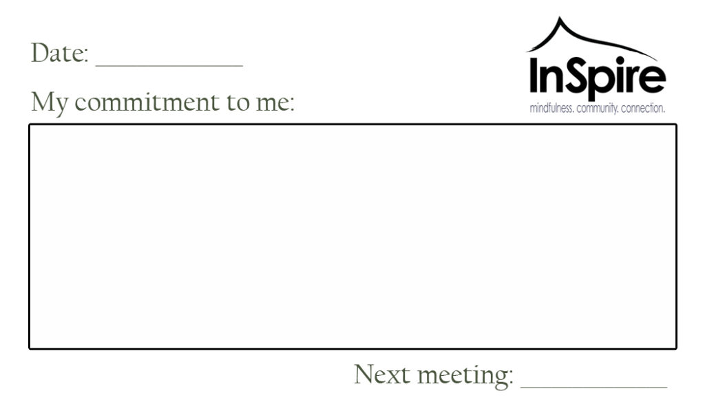 InSpire commitment card - InStill Mindfulness